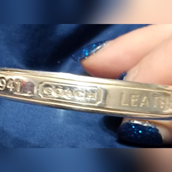 Coach | Jewelry | Vintage Sterling Silver Coach Leather Bangle Bracelet ...